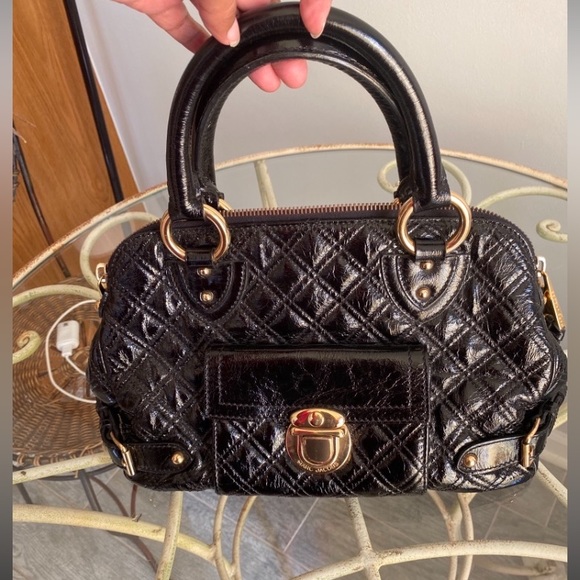 Marc Jacobs | Bags | Marc Jacobs Black Leather Patent Purse | Poshmark